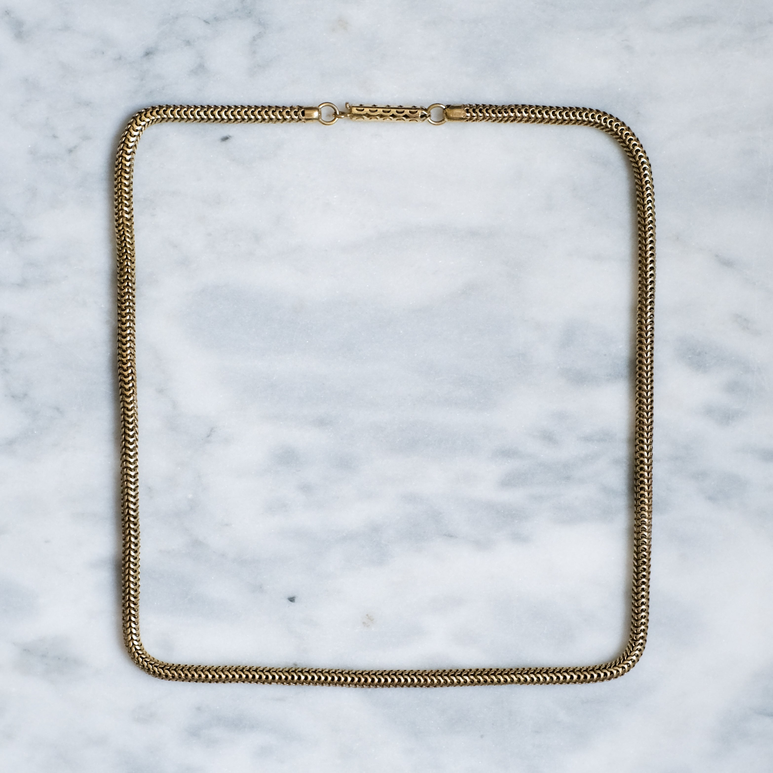 Antique 10K Yellow Gold Snake Link Chain | Eye of the Cat Jewellery